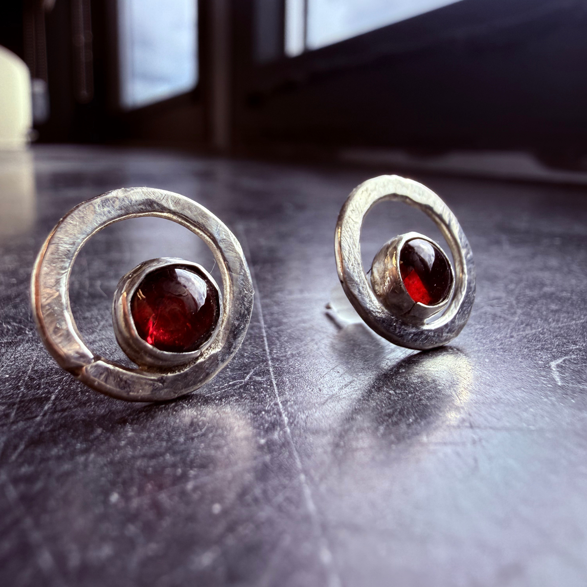 Hammered Silver Arch Earrings with Freshwater Pearls | Artisan Jewelry ...